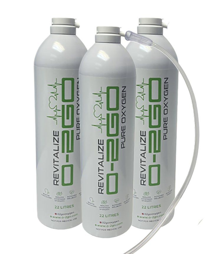 O2GO 3 X 18L Oxygen Can with Mask and Tube