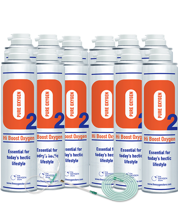 12 - 10 Litre oxygen cans with 1.8m tubing