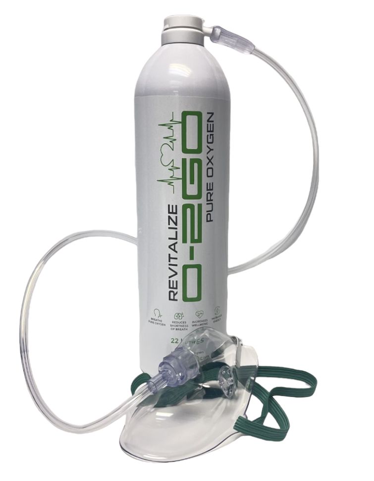 O2GO 3 X 18L Oxygen Can with Mask and Tube